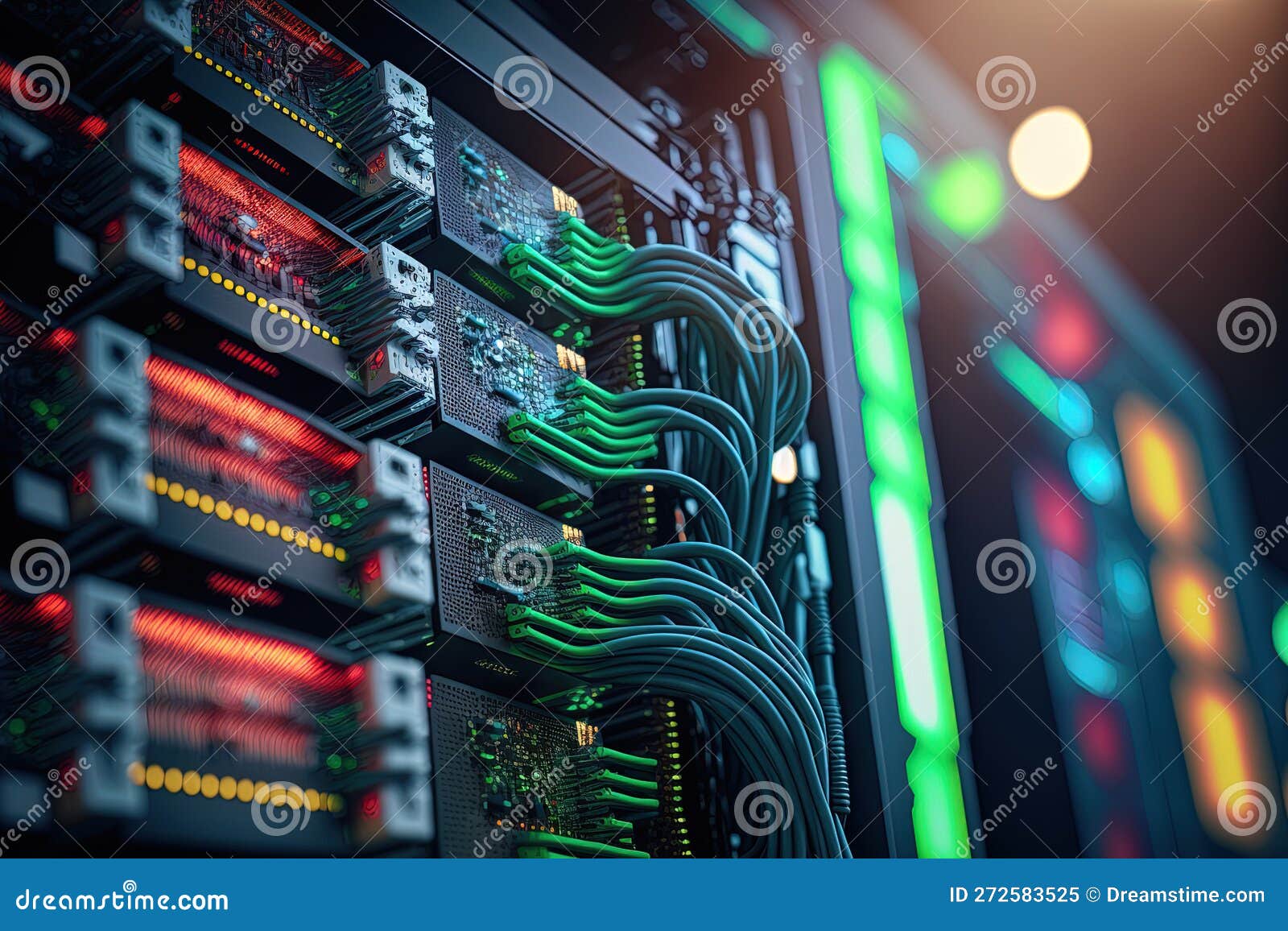 Servers on a Network in a Data Center. Insufficient Depth of Field ...