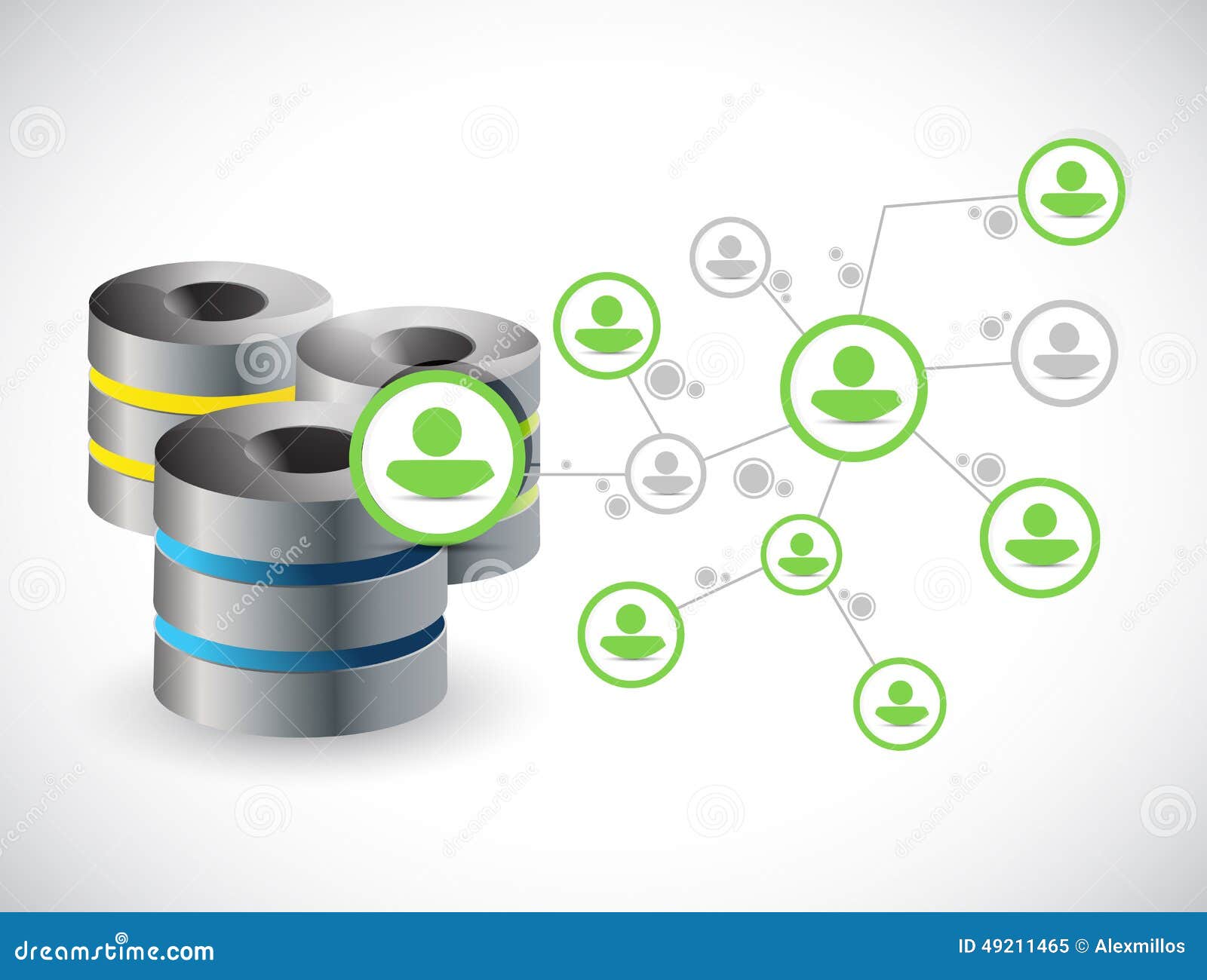 Servers People Connection Network Stock Illustration - Illustration of ...