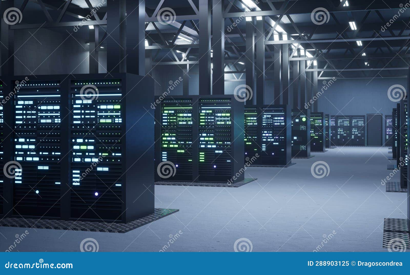Servers Providing AI Computing Stock Illustration - Illustration of ...