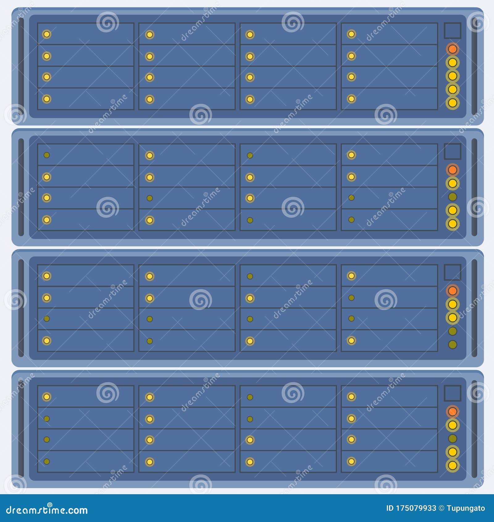 Servers rack vector stock vector. Illustration of disk - 175079933