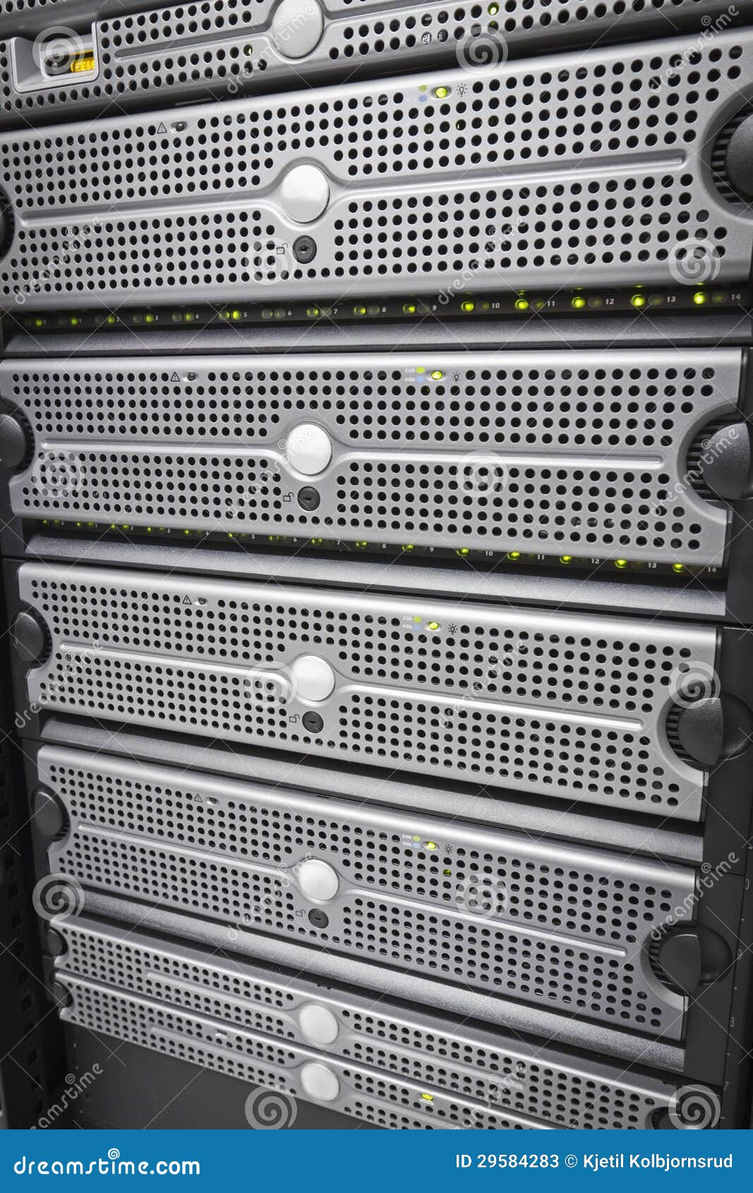Servers and SAN in rack stock image. Image of technology - 29584283