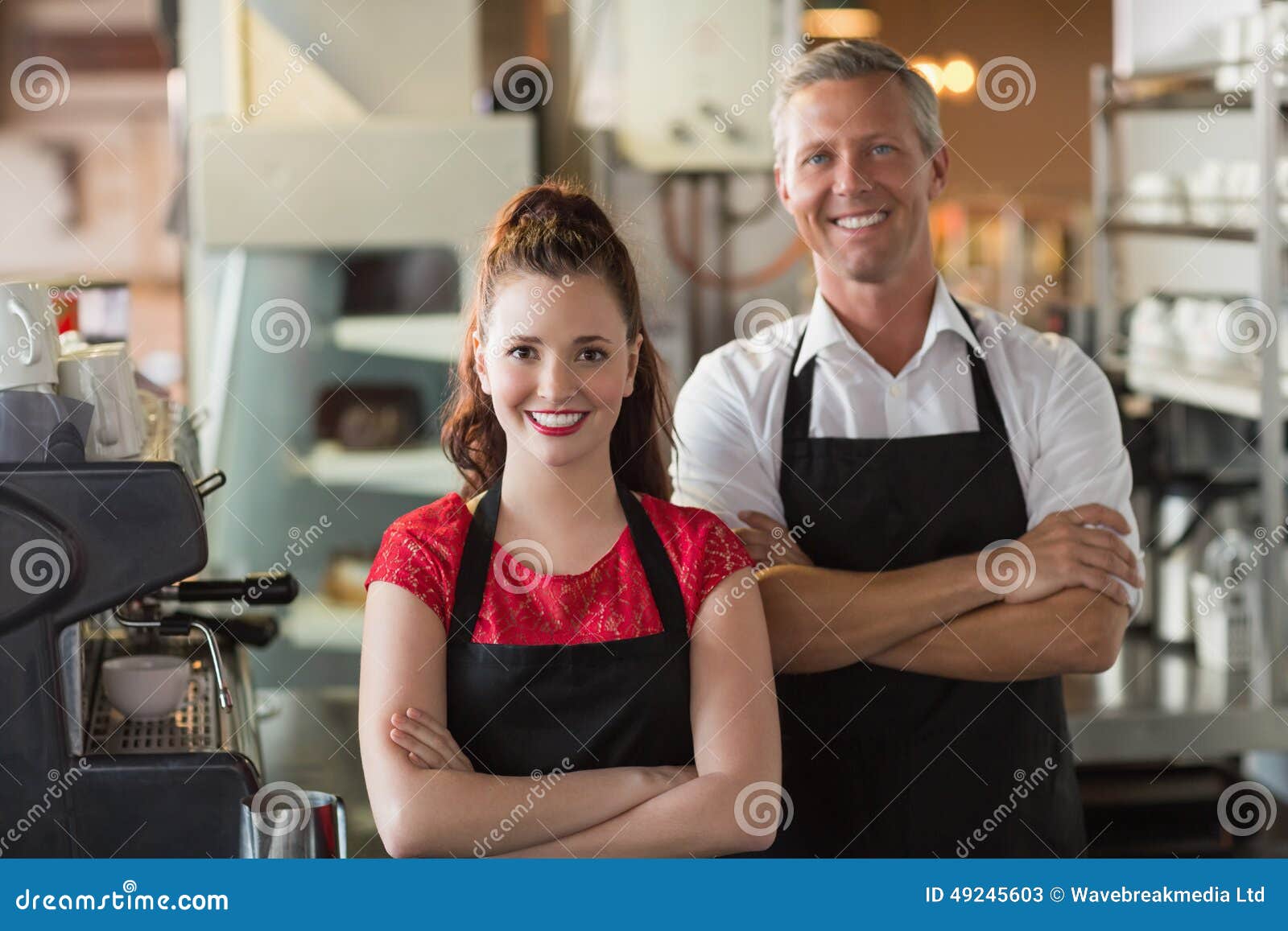 Servers Smiling at the Camera Stock Image - Image of female, mature ...