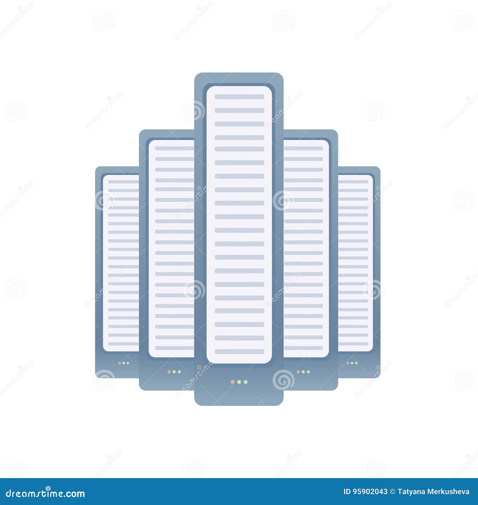 Servers or System Units. Vector Illustration, Isolated on White. Stock ...