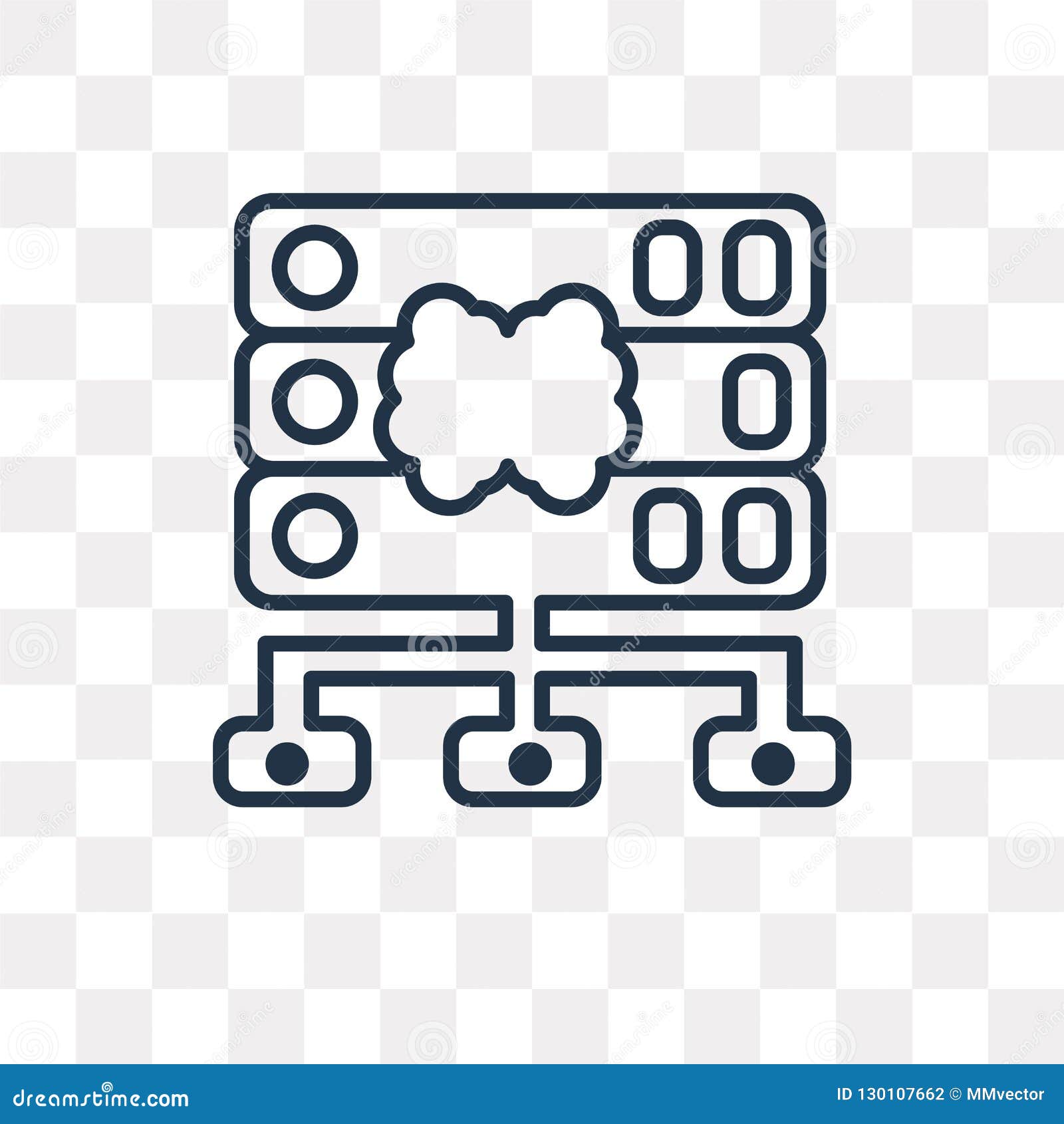 Servers Vector Icon Isolated on Transparent Background, Linear S Stock ...