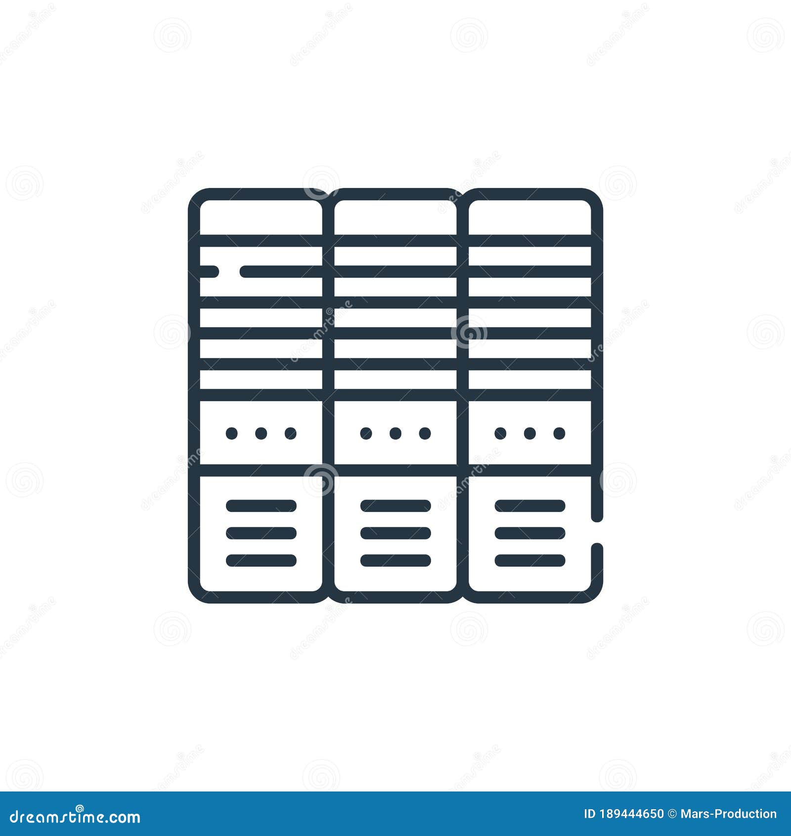 Servers Vector Icon Isolated on White Background. Outline, Thin Line ...