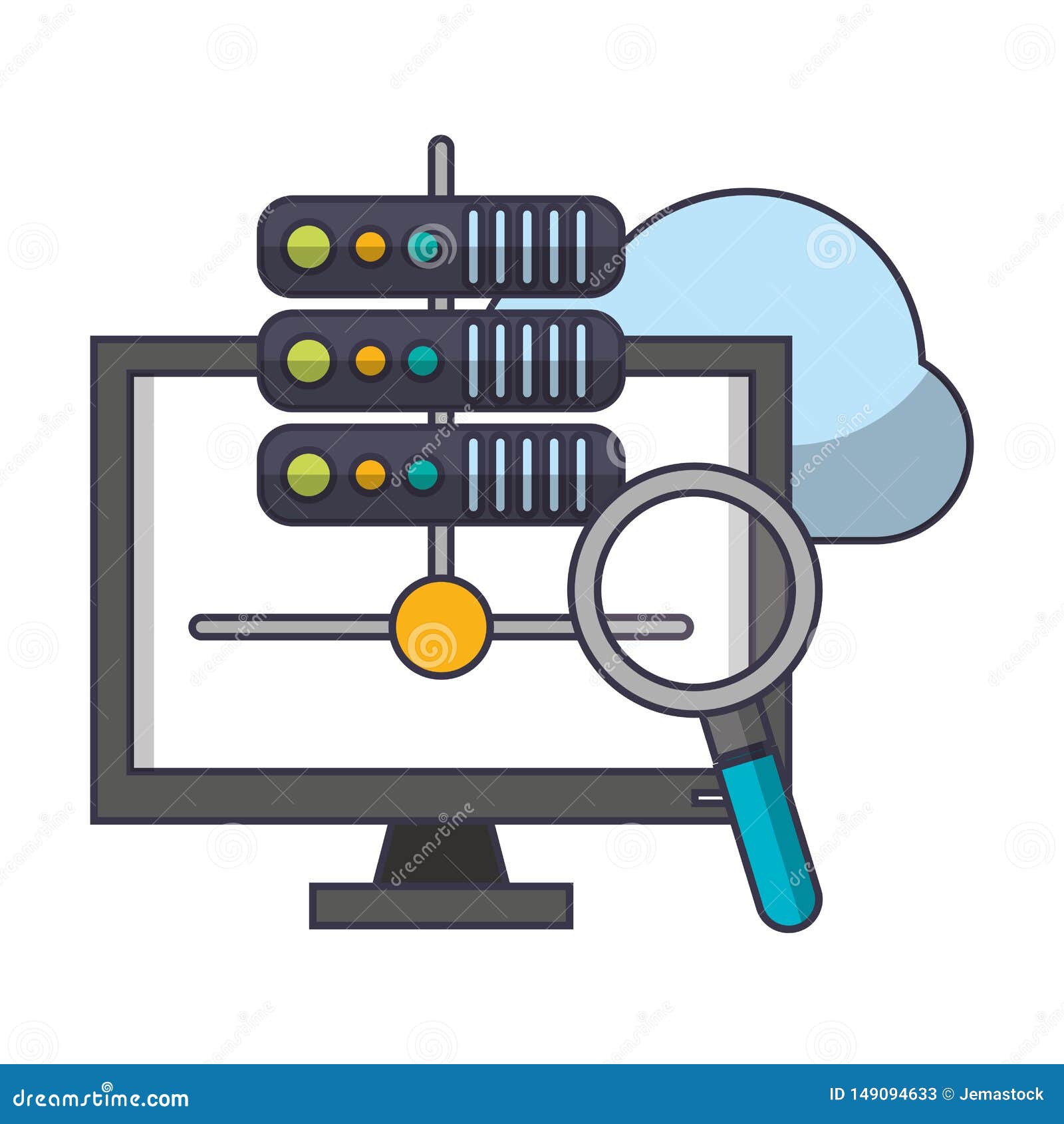 Serveurs De Calcul Et De Base De Donn?es De Nuage D'ordinateur ...