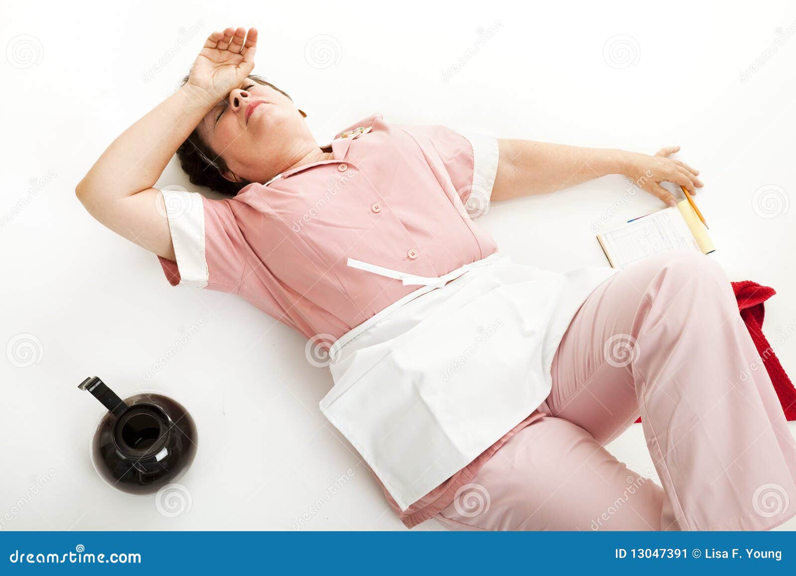 Serveuse épuisée image stock. Image du âgé, moyen, épuisé - 13047391