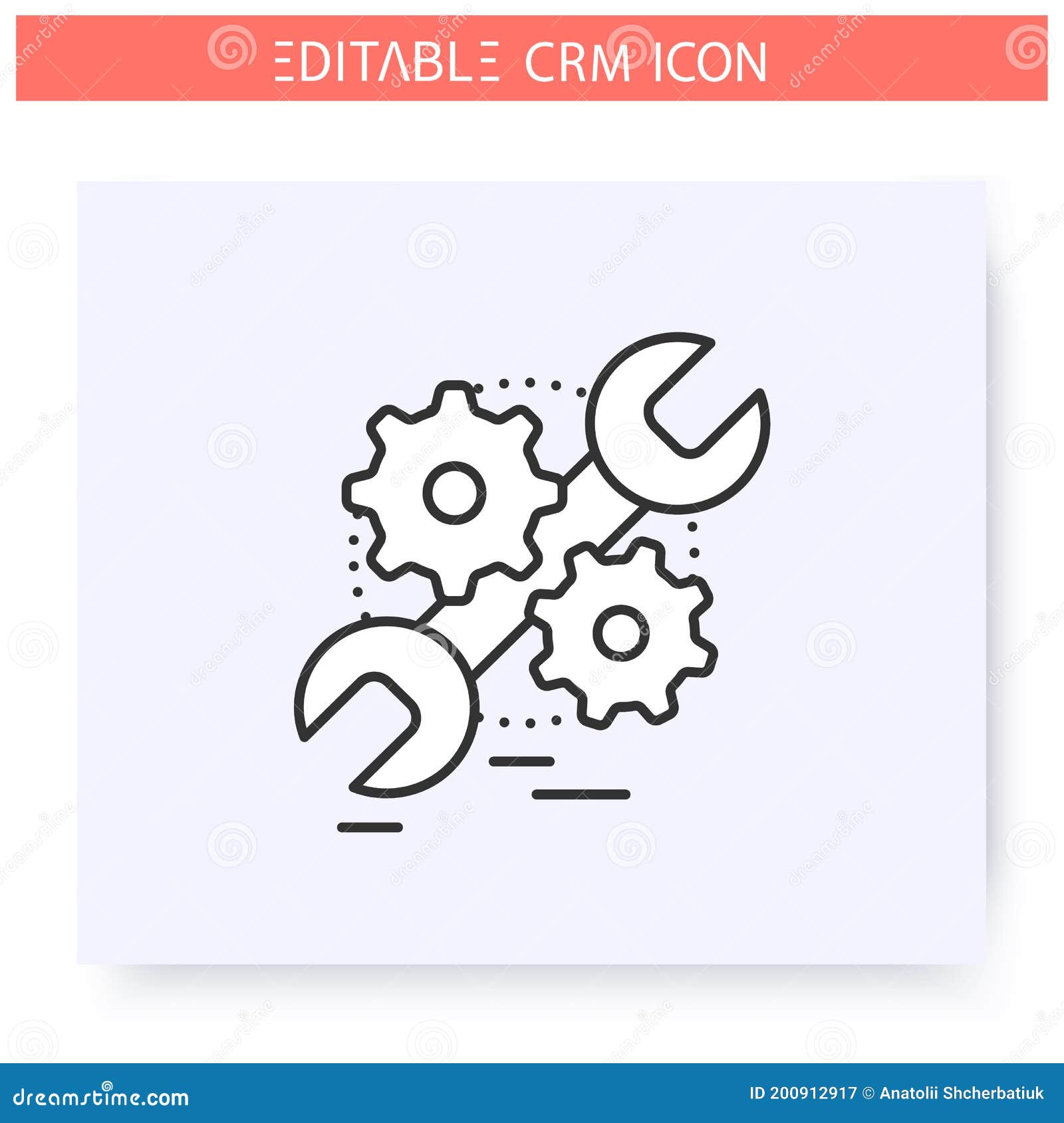 Service Automation Line Icon.Editable Illustration Stock Vector ...