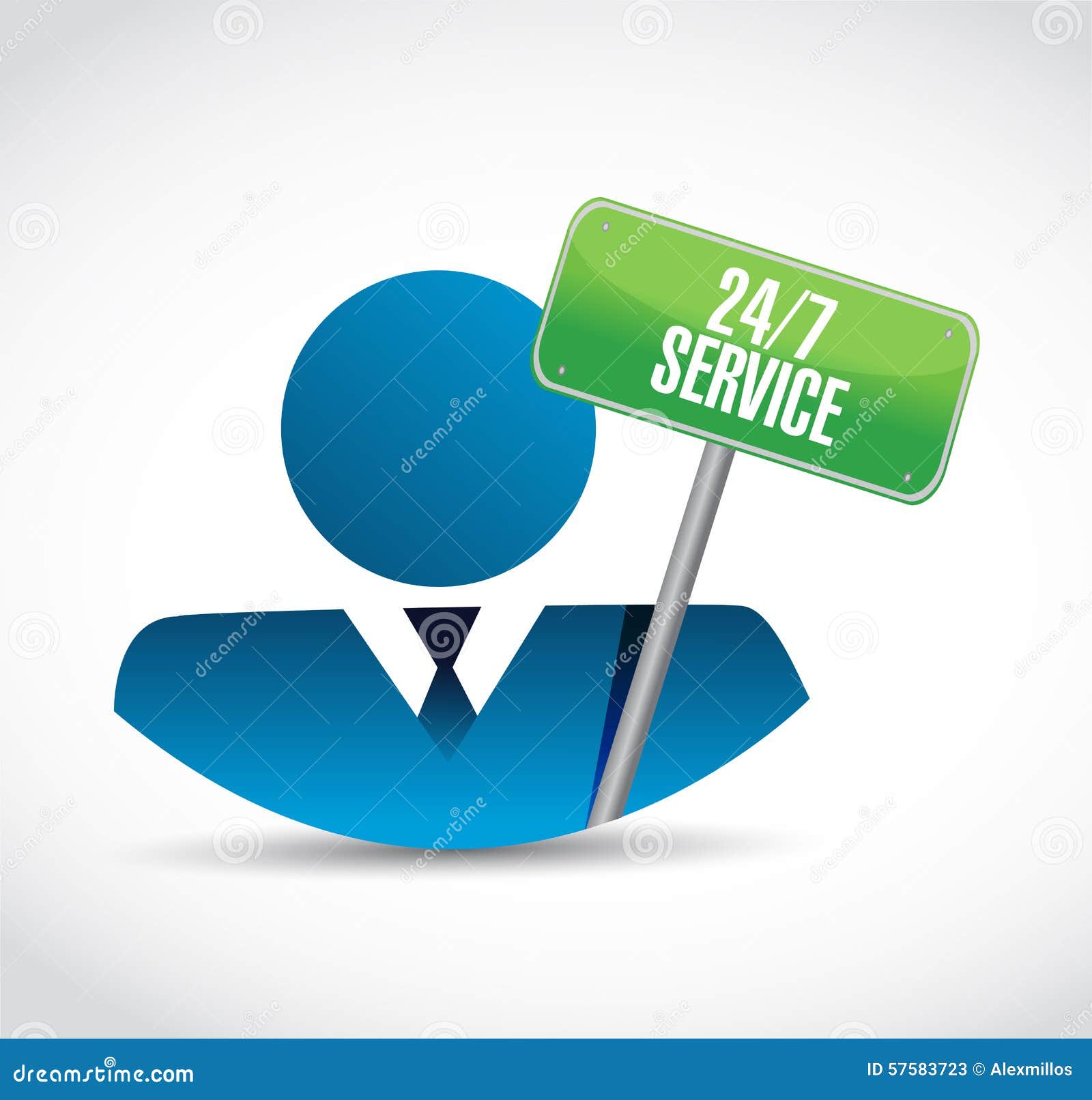 24-7 Service Avatar Sign Concept Illustration Stock Illustration ...