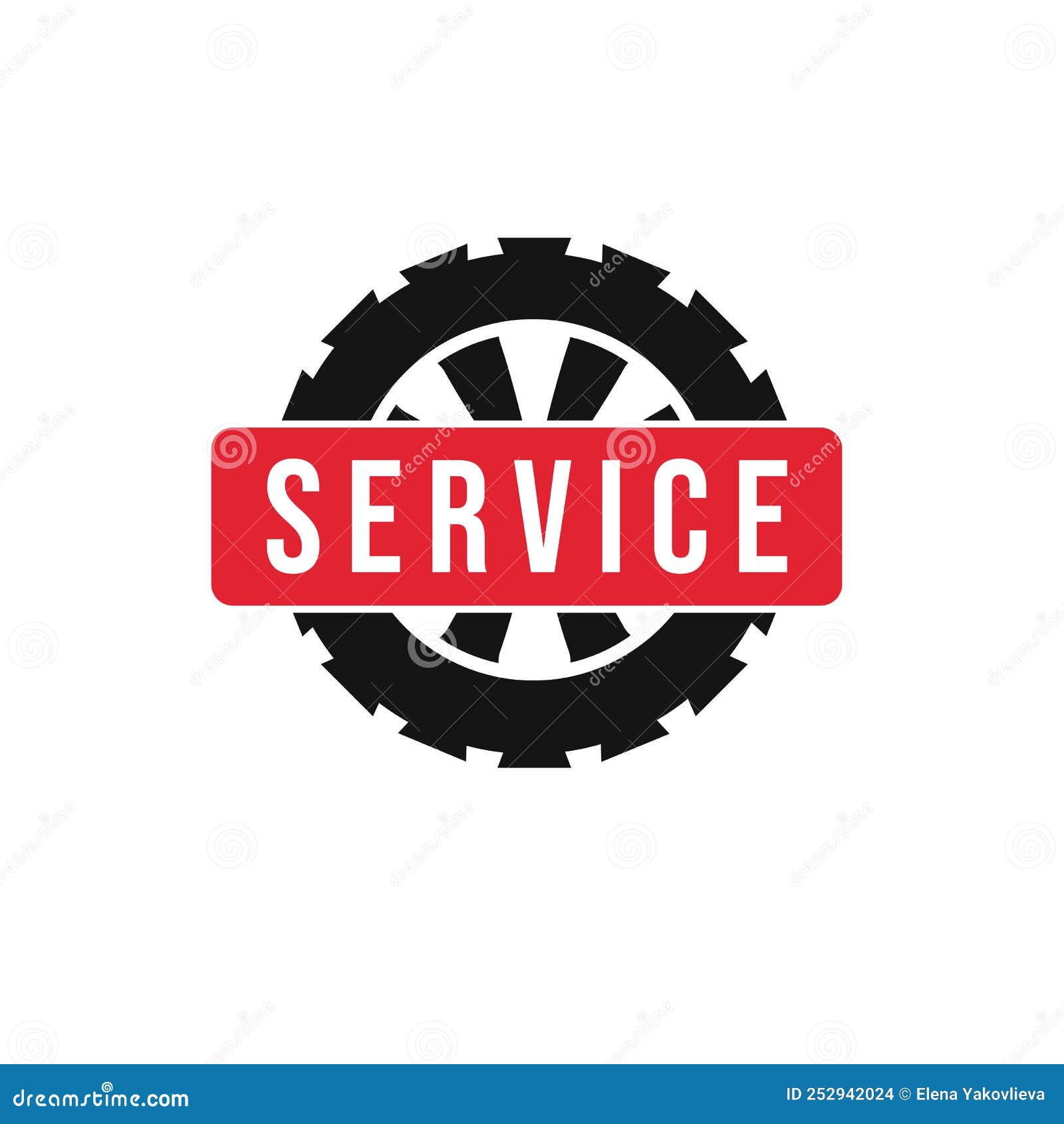 Service Badge with Wheels. Vector Illustration Stock Vector ...