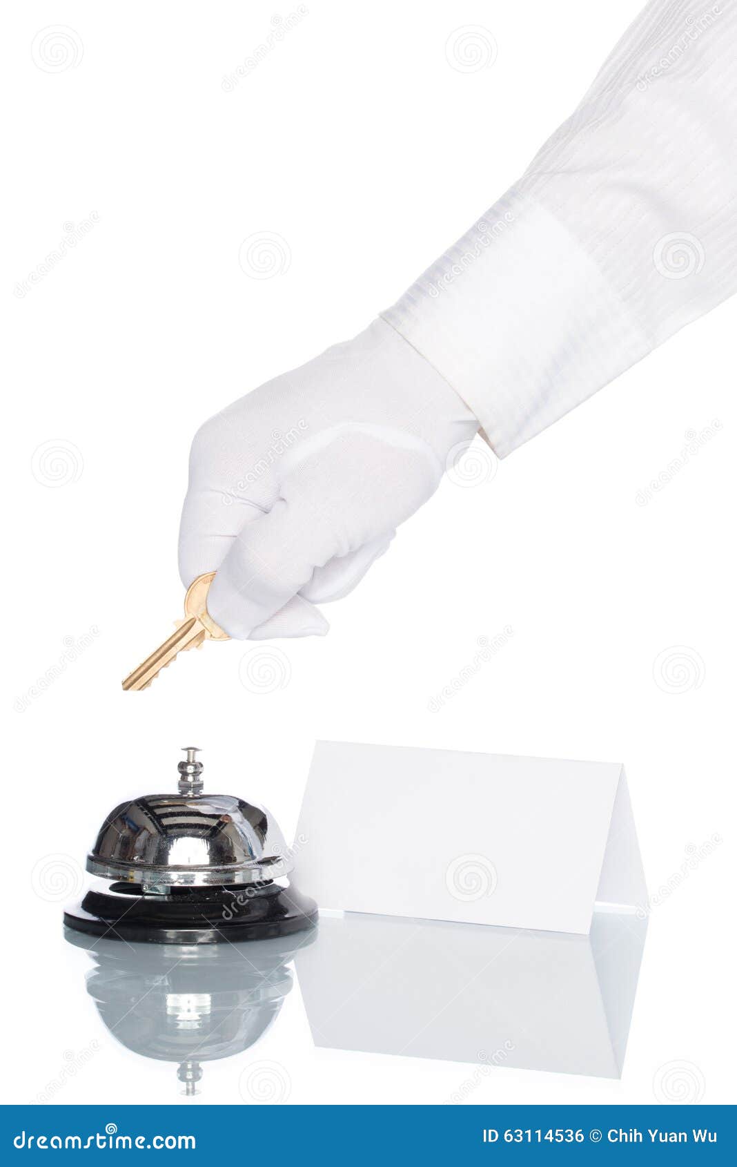 Service Bell on the Check in Desk with Key Stock Photo - Image of ...