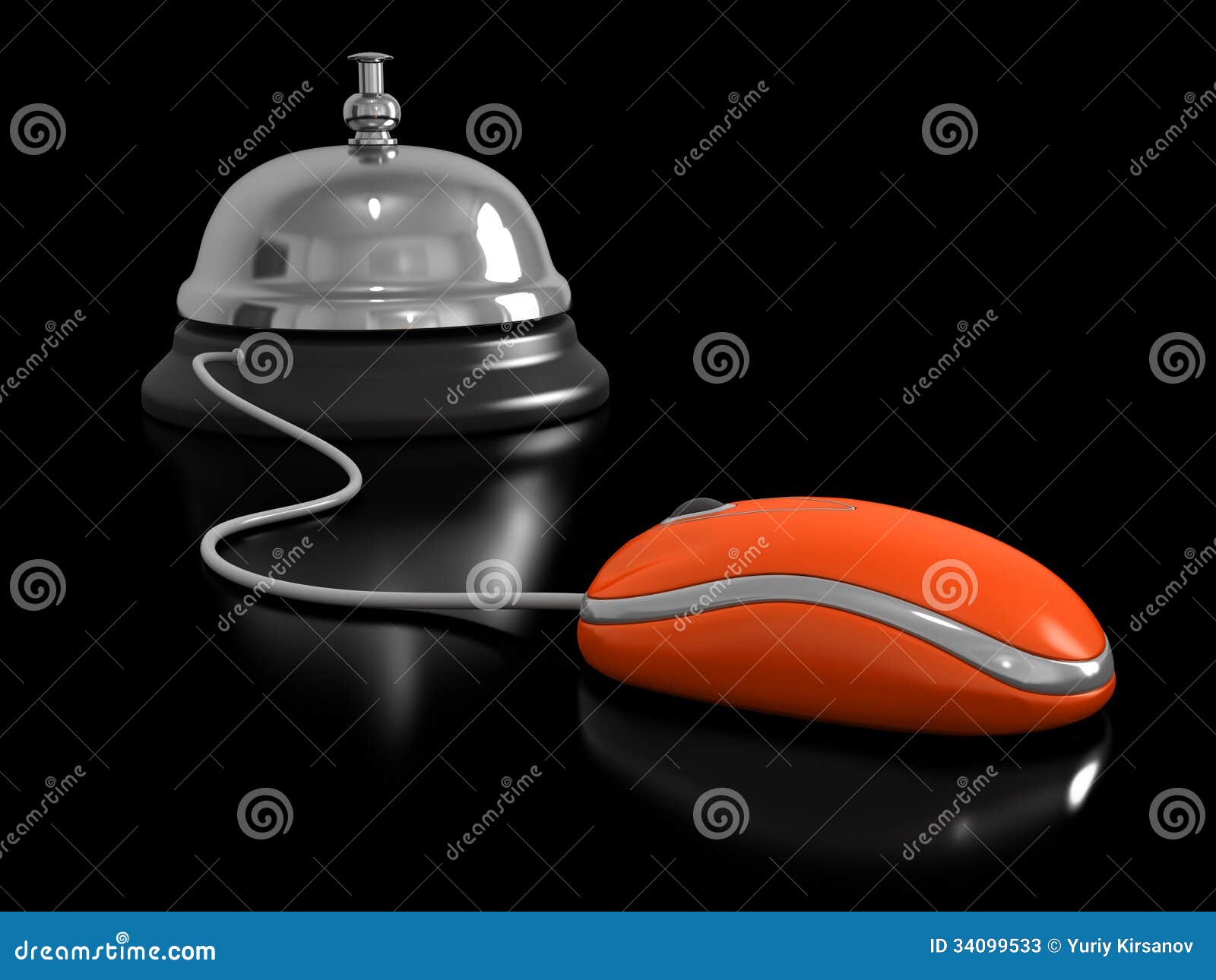 Service Bell and Computer Mouse Stock Illustration - Illustration of ...