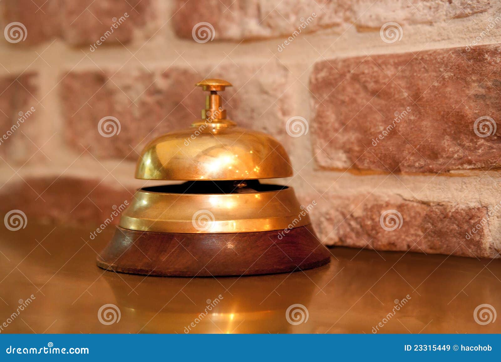 Service Bell at an French Cafe Stock Image - Image of gold, focus: 23315449