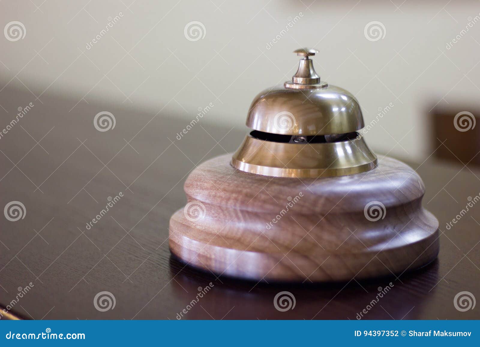 Service Bell in a Hotel Reception for Concierge Alarm on Desk. Stock ...