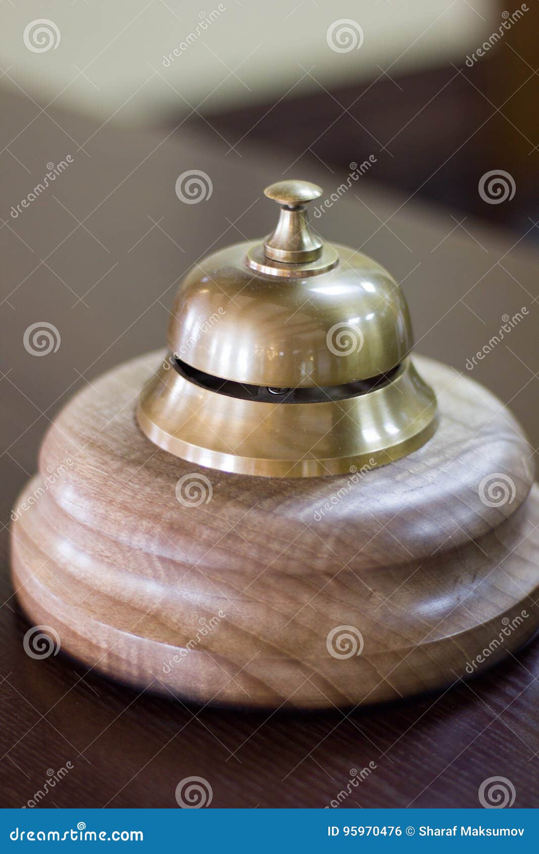 Service Bell in a Hotel Reception for Concierge Alarm on Desk. Stock ...