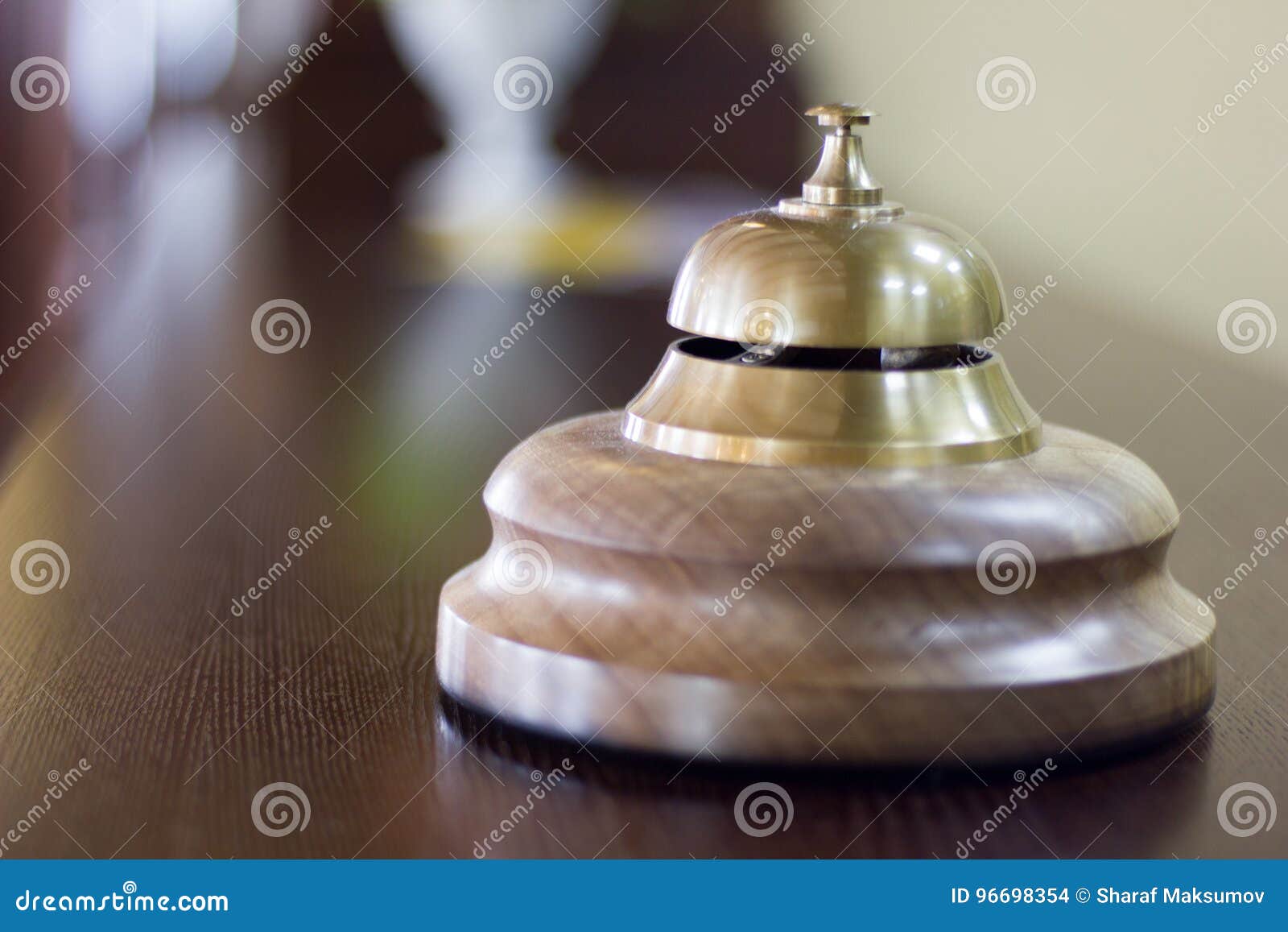 Service Bell in a Hotel Reception for Concierge Alarm on Desk. Stock ...