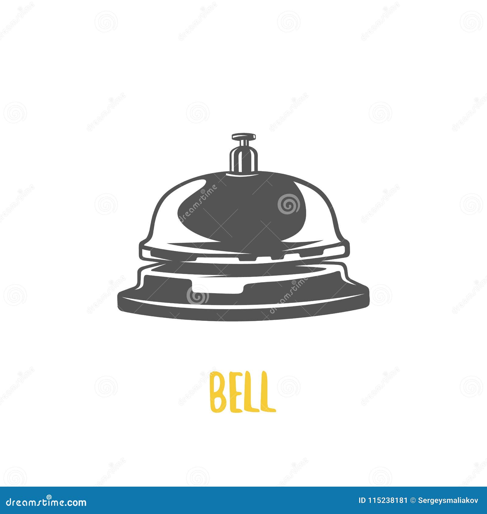 Service Bell illustration. stock vector. Illustration of hand - 115238181