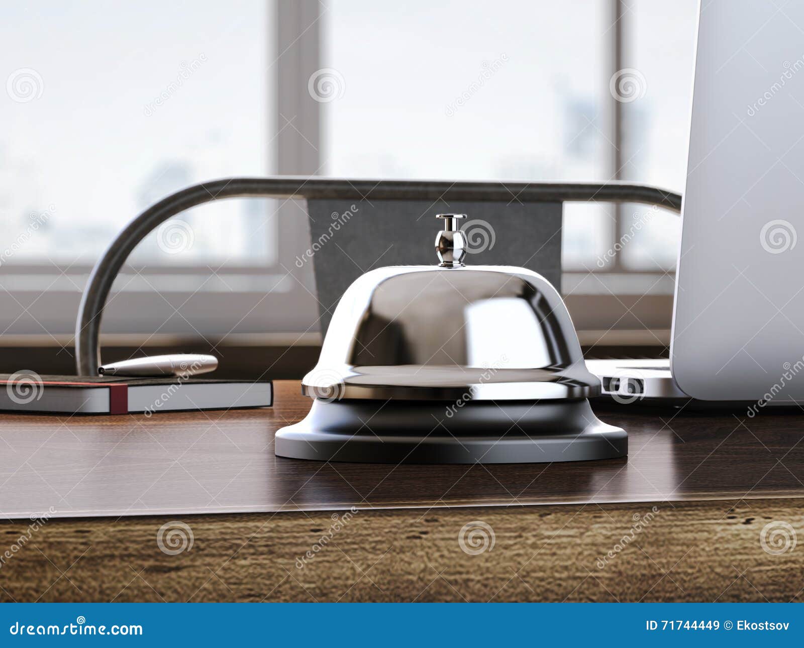 Service Bell on the Office Table. 3d Rendering Stock Illustration ...
