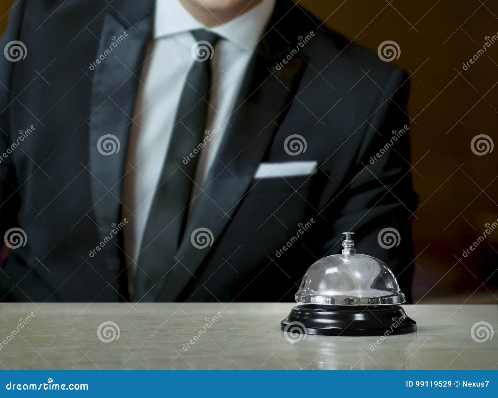 Service Bell and the Receptionist Stock Image - Image of hotel, service ...