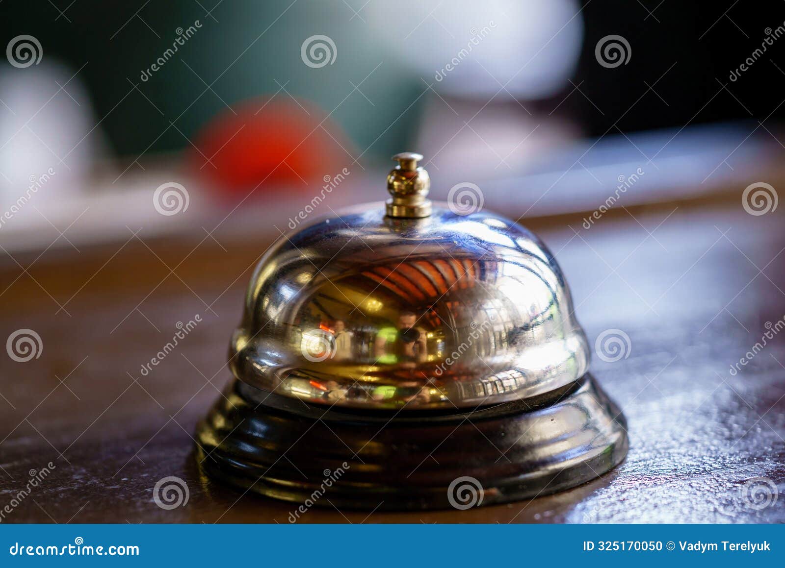 Service Bell at the Restaurant. Call at the Bar Counter Stock Photo ...