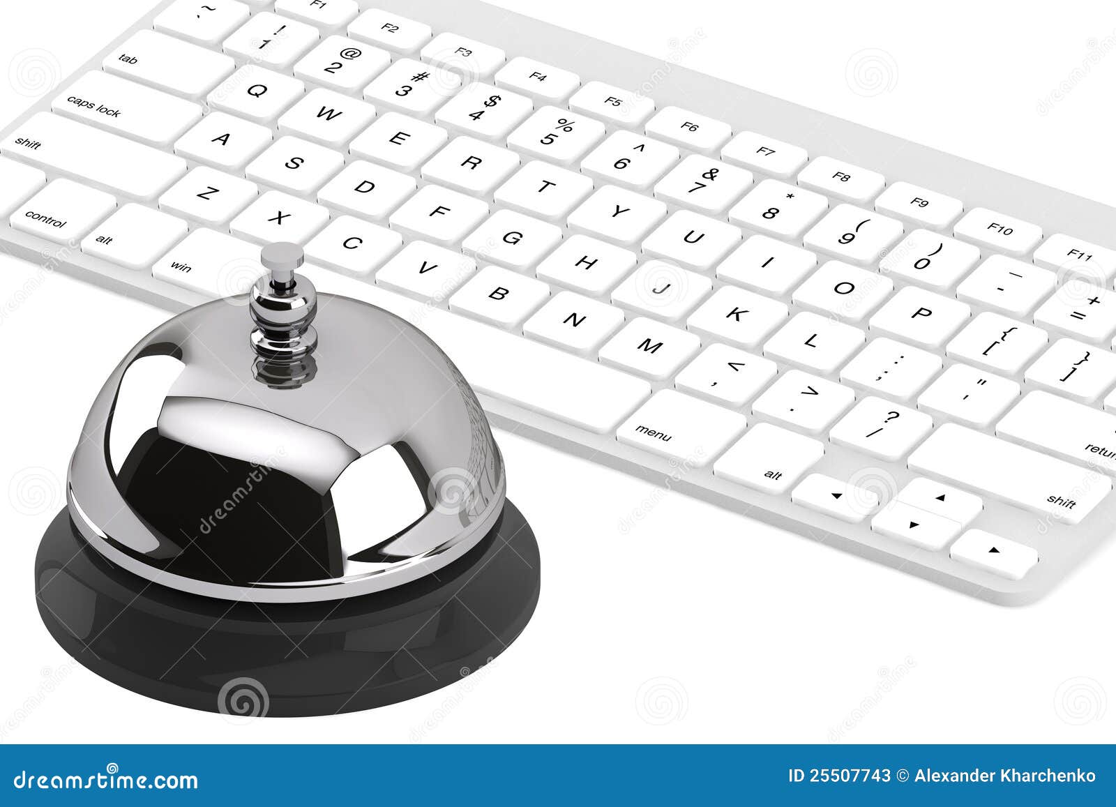 Service Bell Ring with Keyboard Stock Image - Image of chrome, modern ...