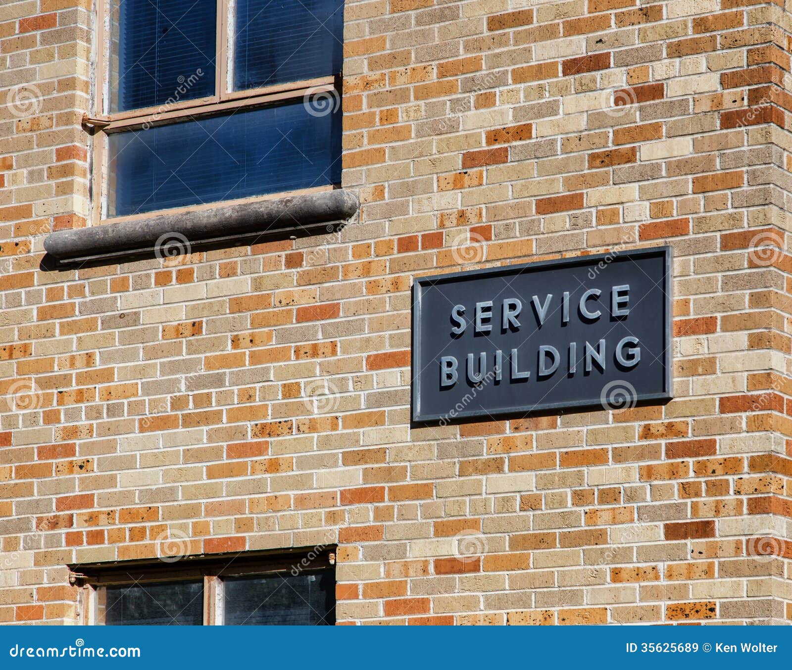 Service Building Marked with Sign Stock Image - Image of office ...