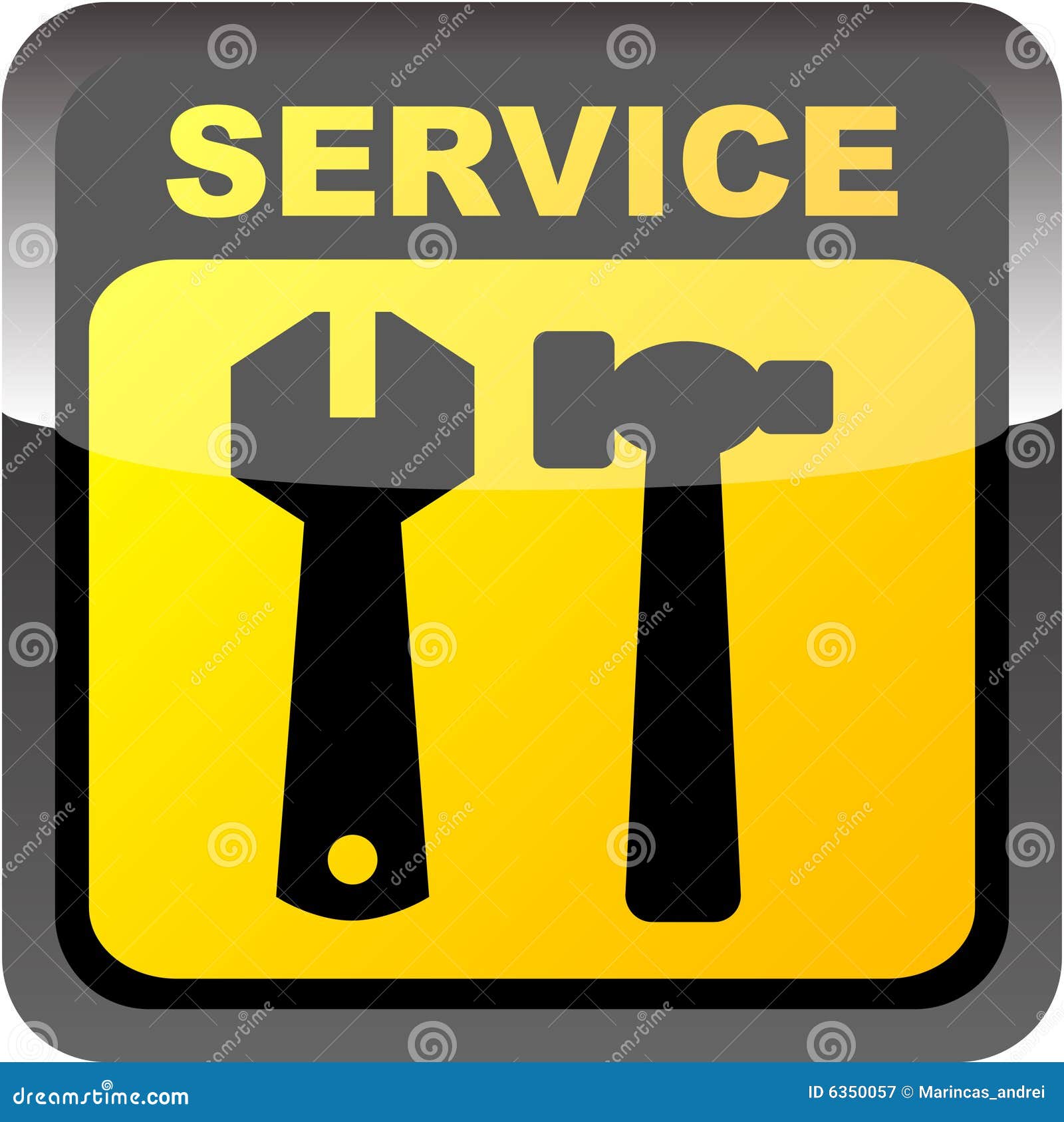 SERVICE button stock vector. Illustration of crystal, gradient - 6350057