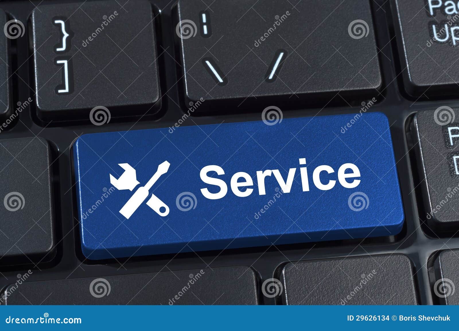 Service Button with Tools Icon. Stock Illustration - Illustration of ...