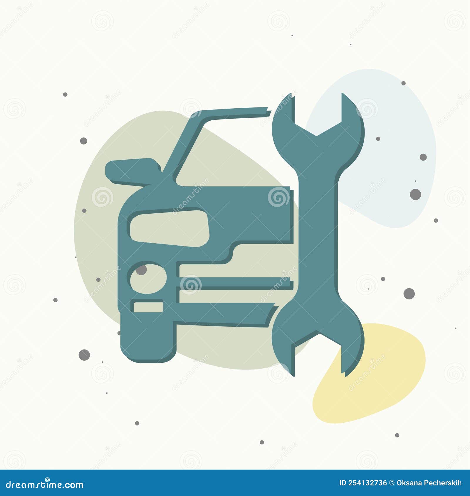 Service Car Vector Icon on Multicolored Background Stock Illustration ...
