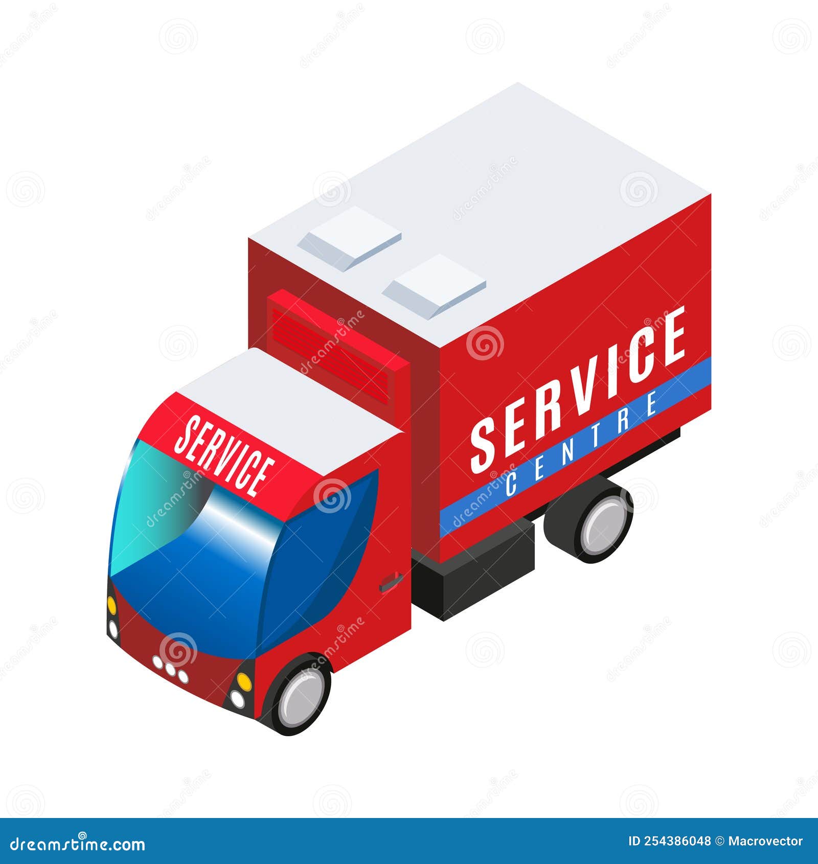 Service Center Van stock vector. Illustration of transportation - 254386048