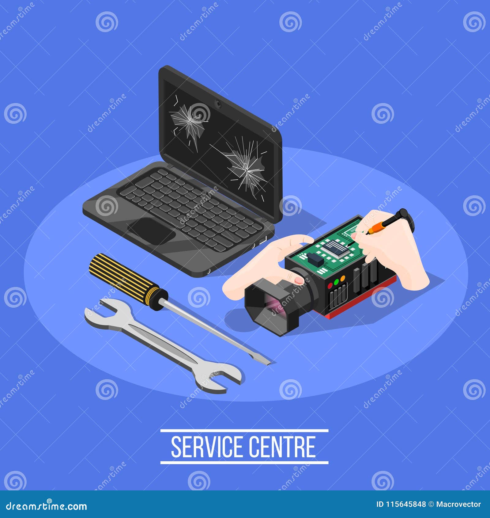 Service Centre Isometric Composition Stock Vector - Illustration of ...