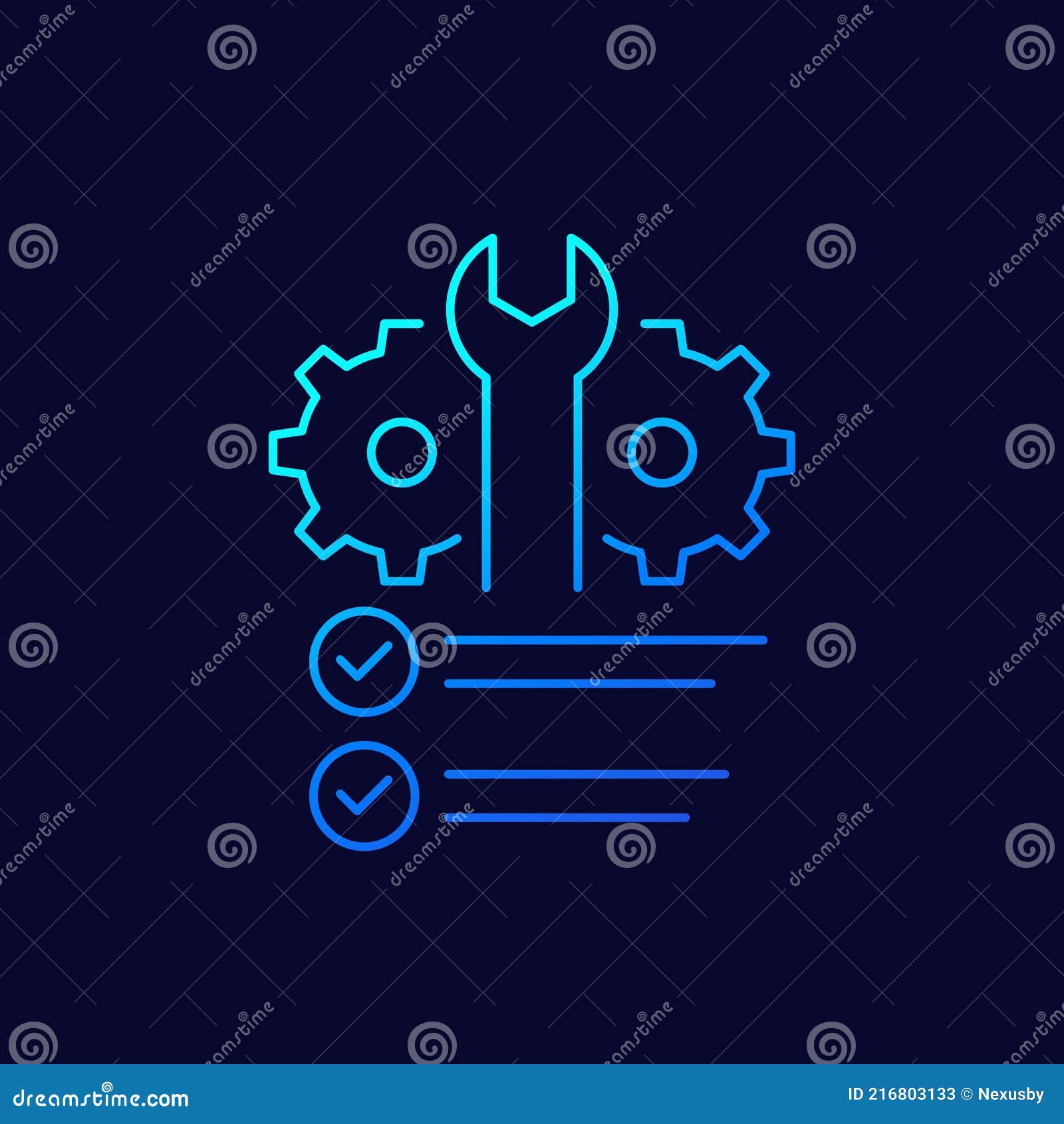 Service Checklist Line Icon for Web, Vector Stock Vector - Illustration ...