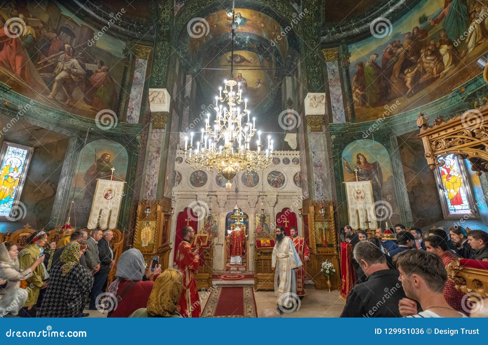 Service in the Church of an Orthodox Monastery in the Center of ...