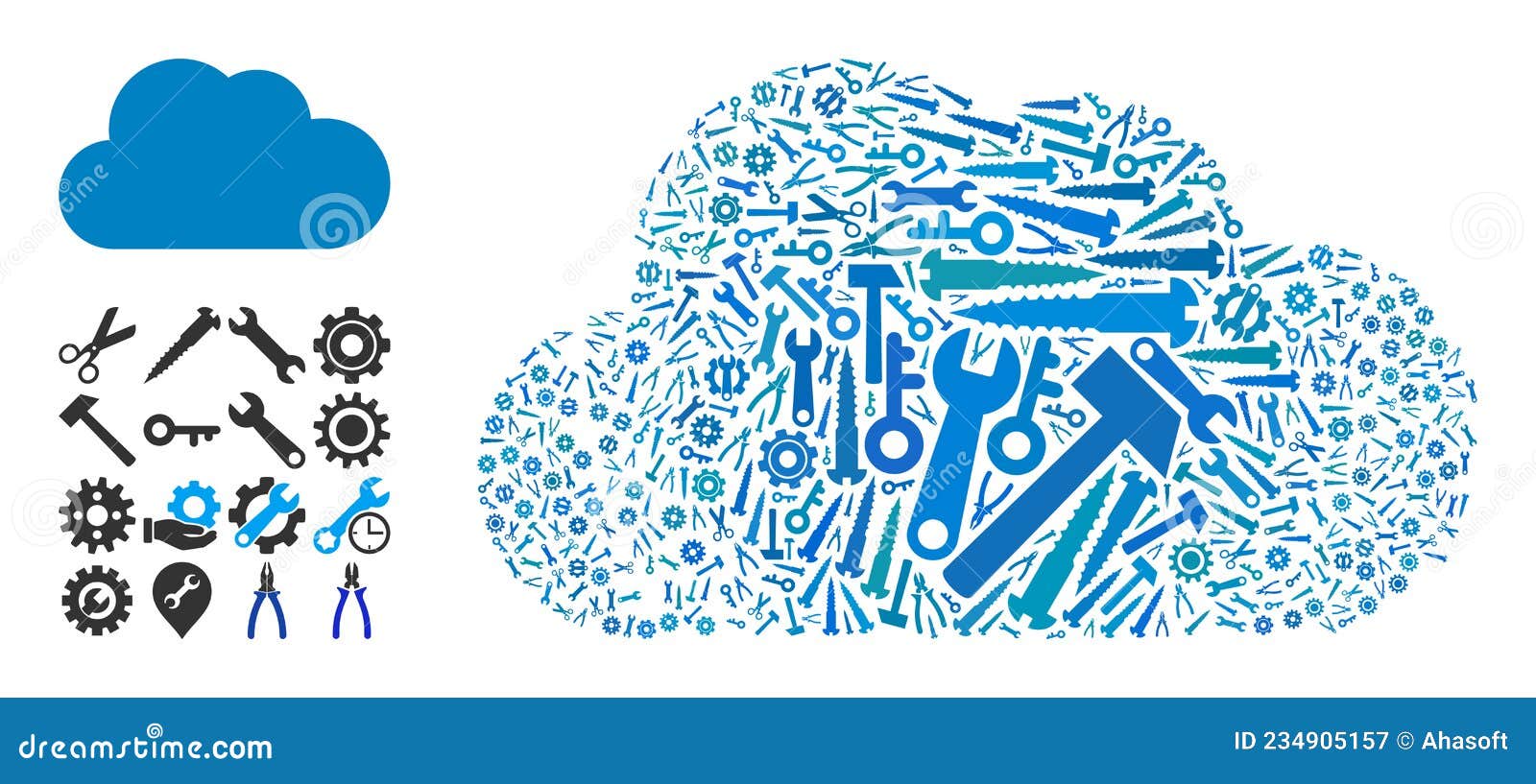 Composition Cloud of Industrial Tools Stock Vector - Illustration of ...