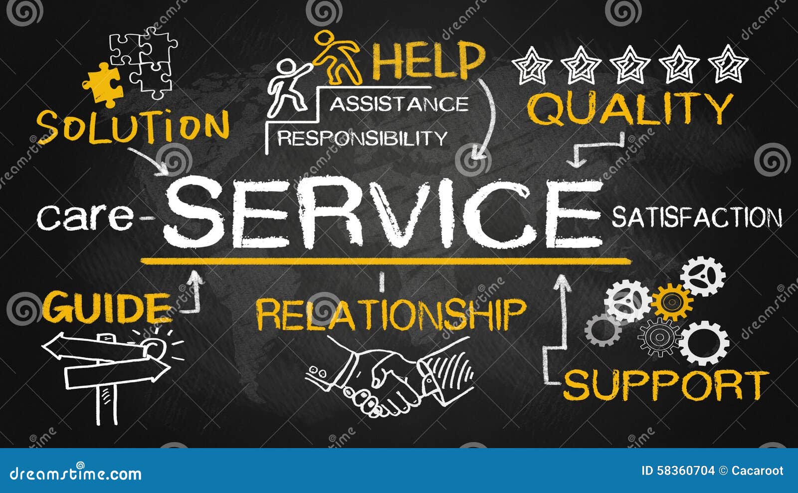 Service Concept with Business Elements Stock Illustration ...