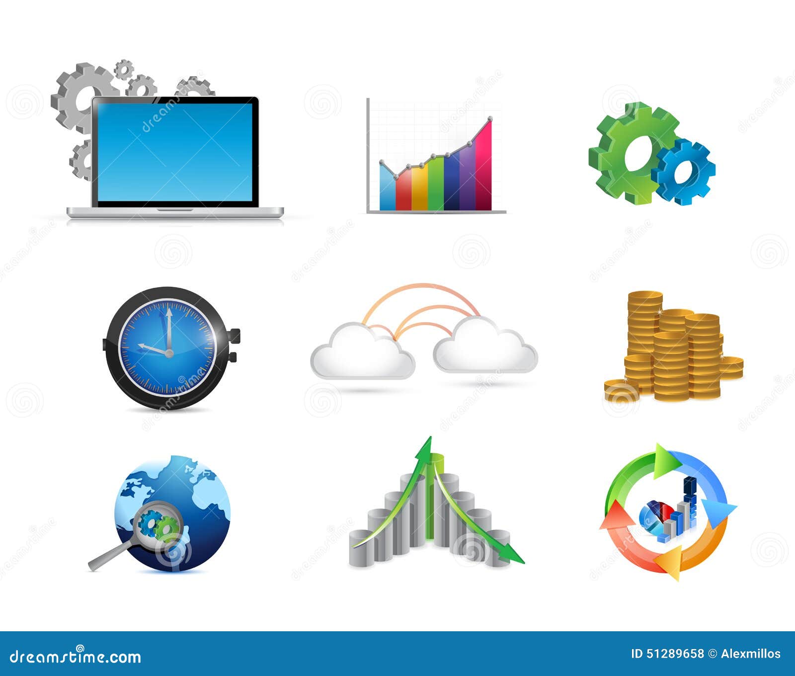 Service Concept Icon Set Illustration Stock Illustration - Illustration ...