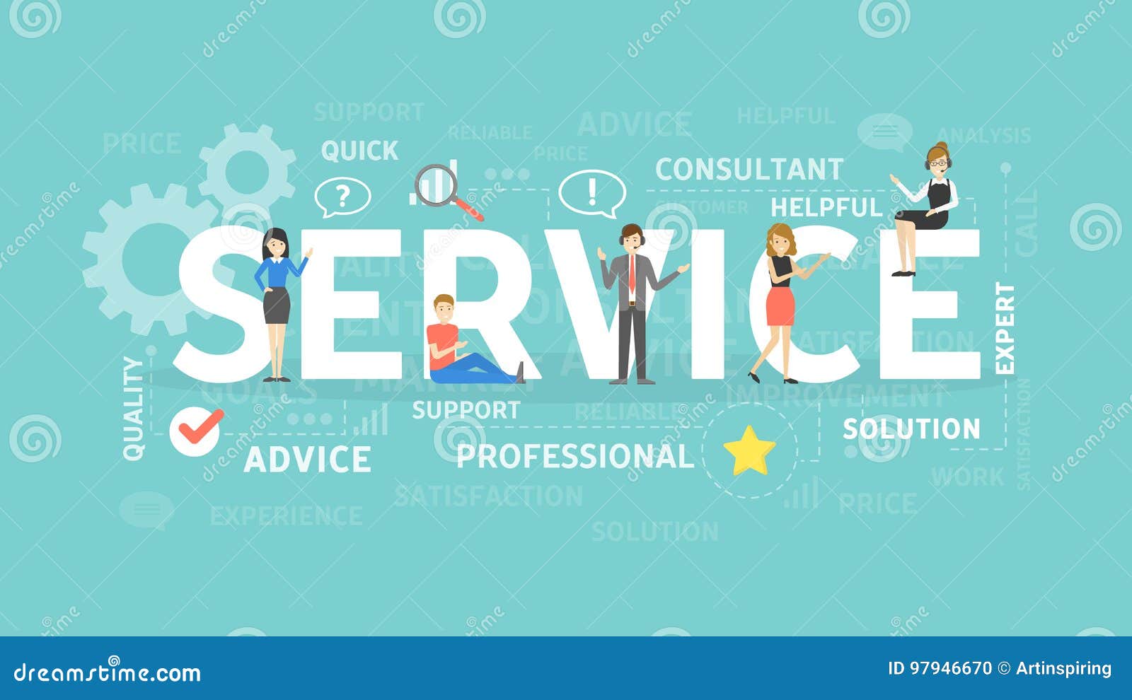 Service Concept Illustration. Stock Vector - Illustration of line ...