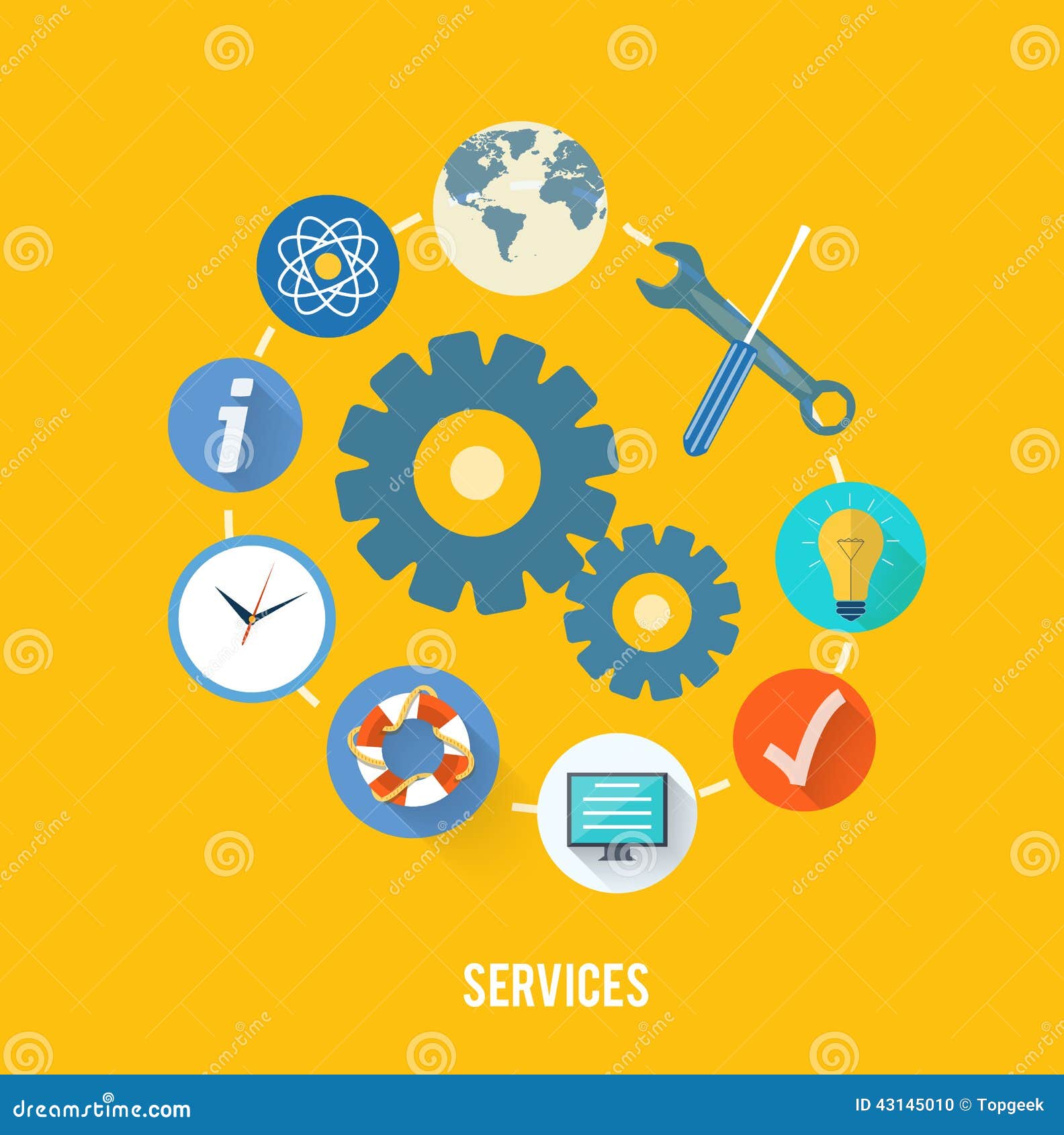 Service Concept with Item Icons Stock Vector - Illustration of ...