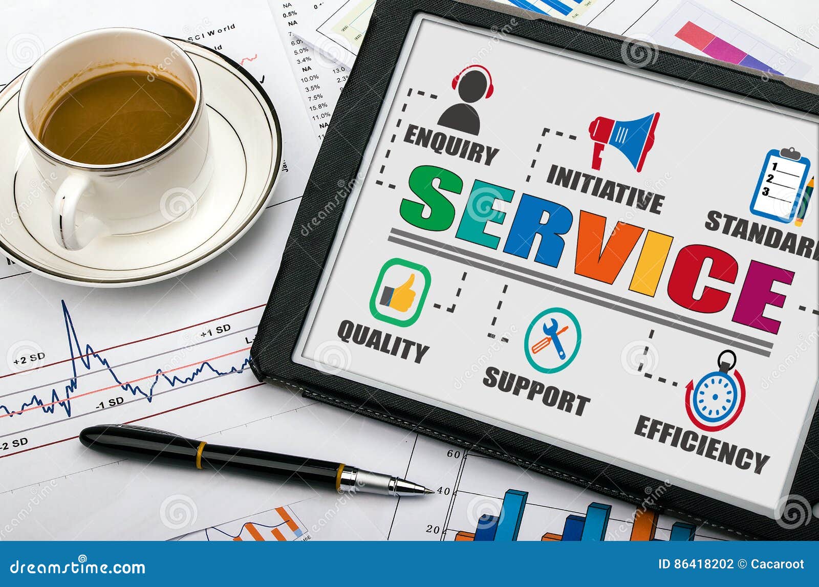 Service Concept with Keywords and Elements Stock Photo - Image of ...