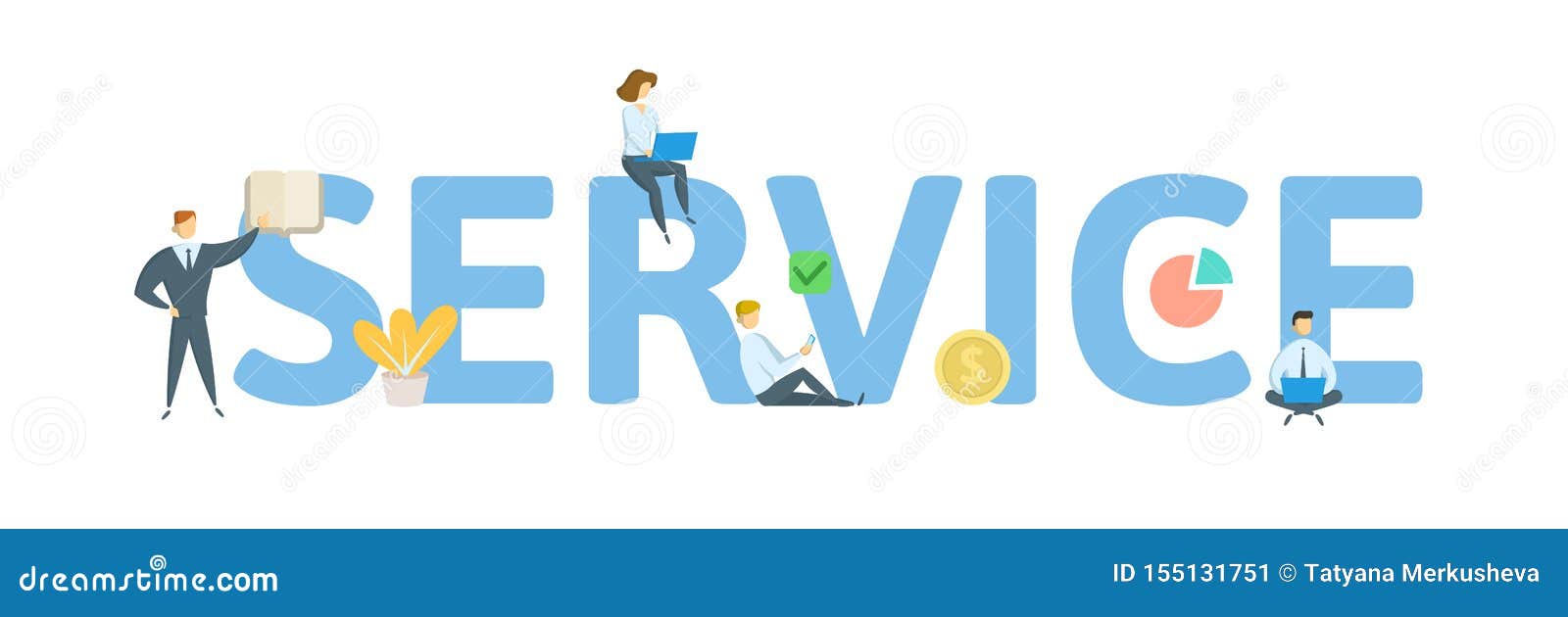 SERVICE. Concept with People, Letters and Icons. Flat Vector ... SERVICE. Concept with People, Letters and Icons. Flat Vector ...