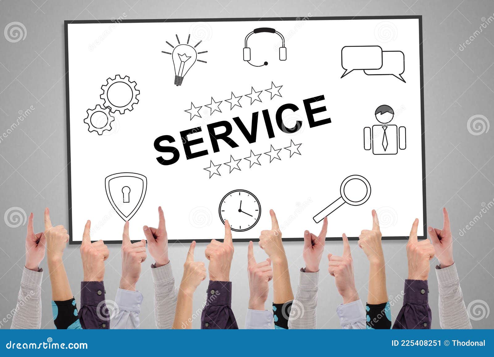 Service Concept on a Whiteboard Stock Illustration - Illustration of ...