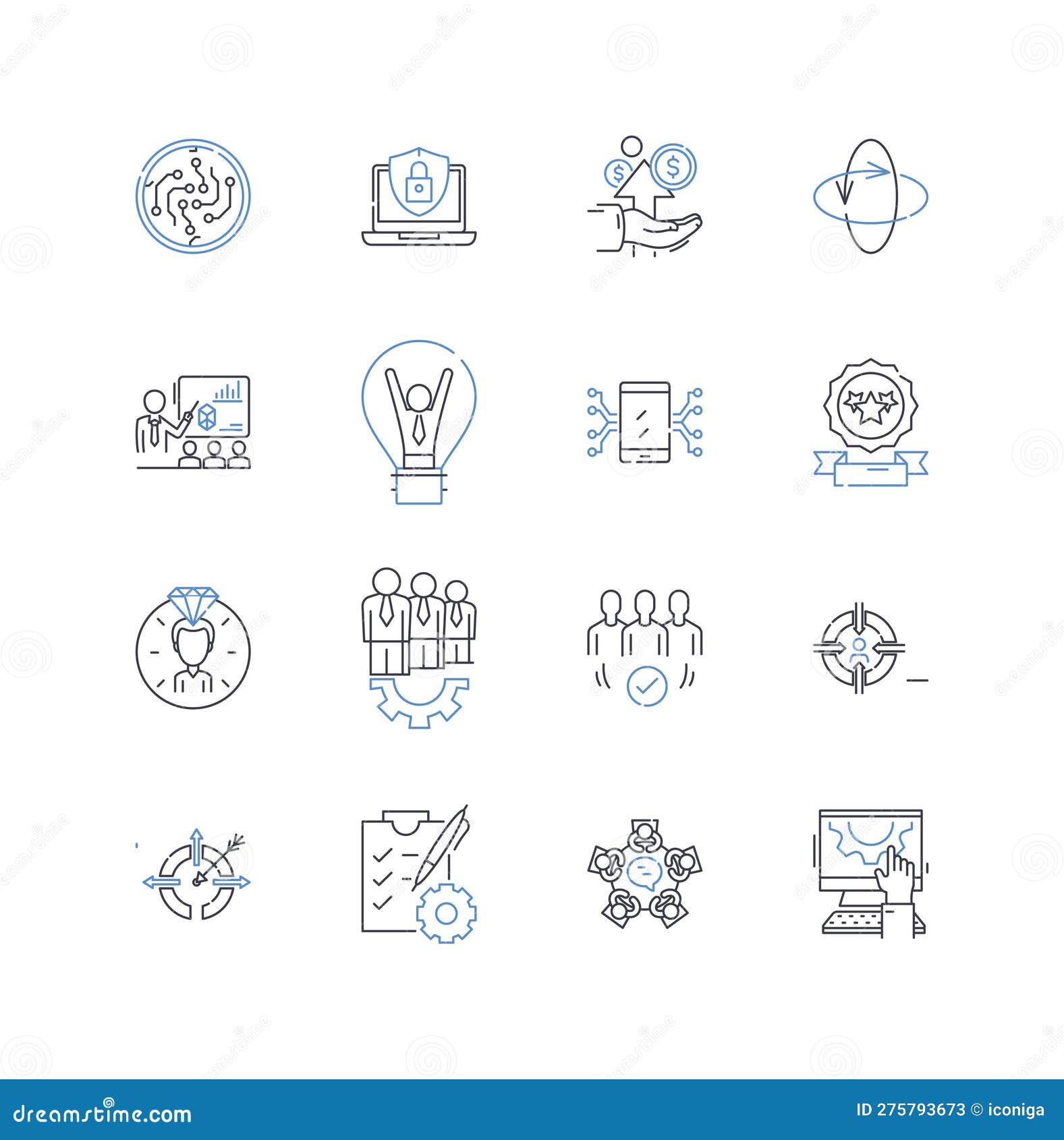 Service Contract Line Icons Collection. Agreement, Assurance, Bond ...