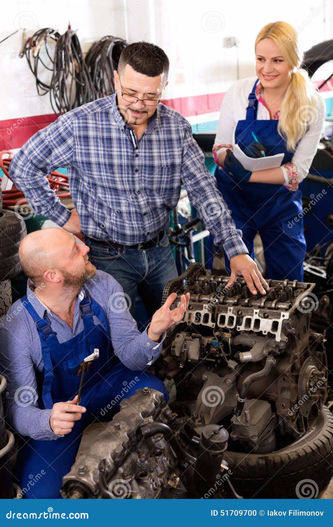 Service Crew and Driver Near Car Stock Photo - Image of appraisal ...