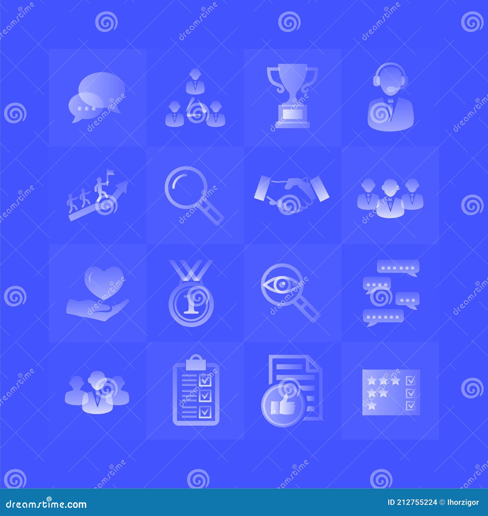 Service Customer Gradient Icons Set on Blue Background Stock Vector ...