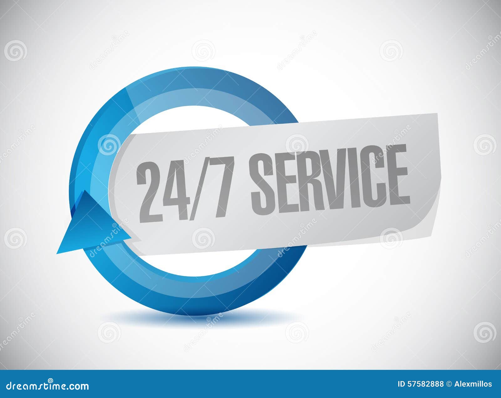 24-7 Service Cycle Sign Concept Stock Illustration - Illustration of ...