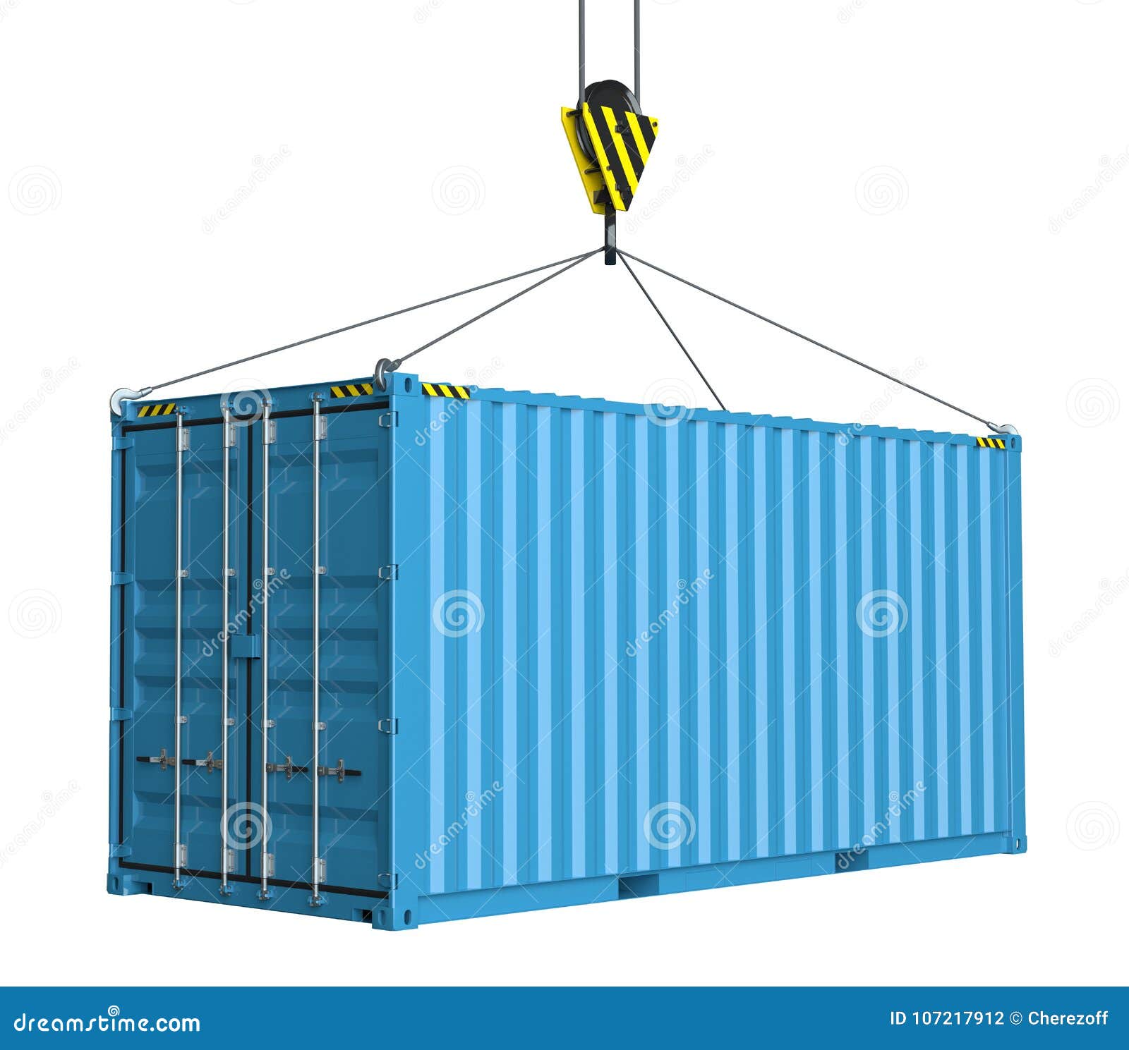 Service Delivery - Cargo Container Hoisted by Hook Stock Illustration ...