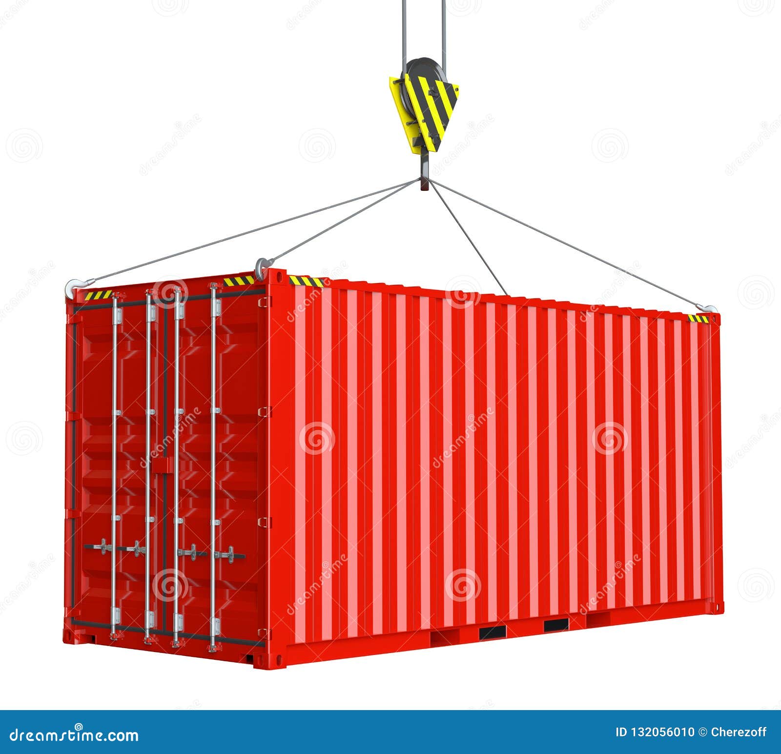 Service Delivery - Red Cargo Container Hoisted by Hook Stock Photo ...