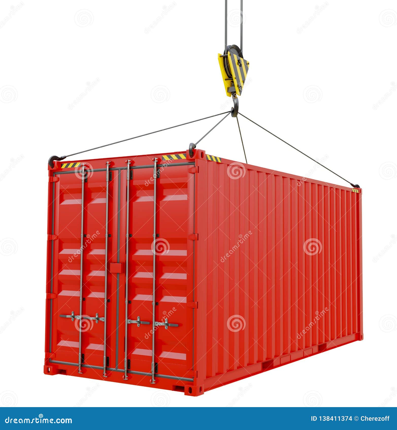 Service Delivery - Red Cargo Container Hoisted by Hook Stock ...