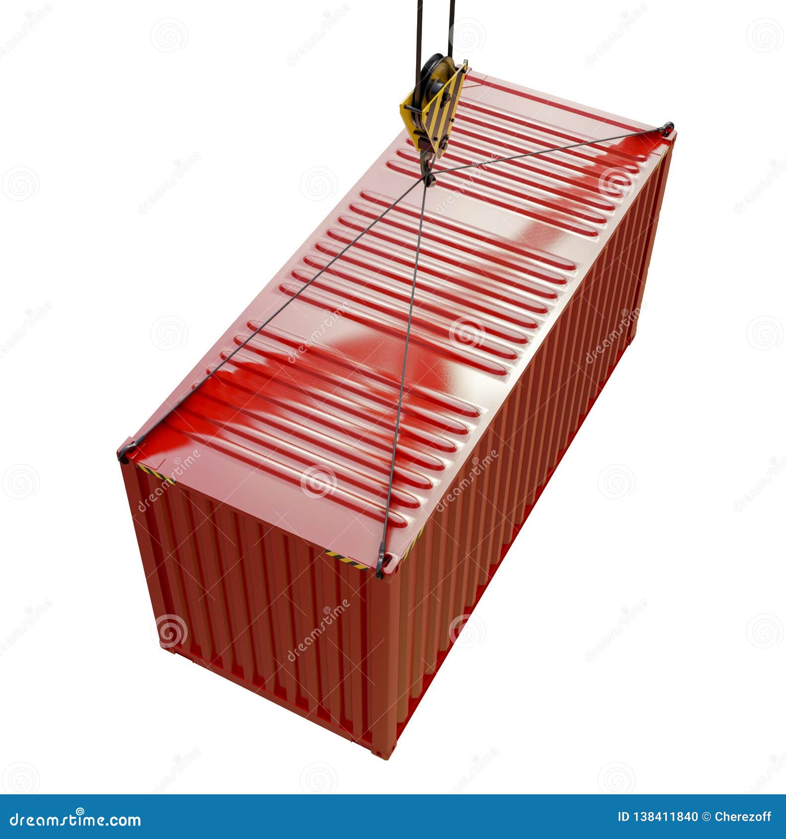 Service Delivery - Red Cargo Container Hoisted by Hook Stock ...
