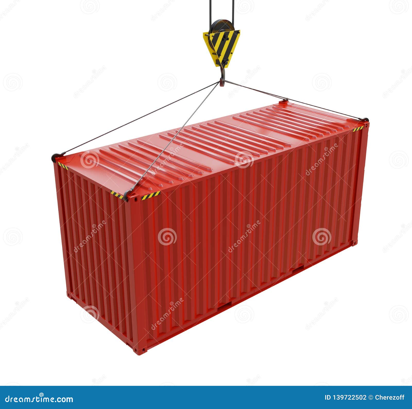 Service Delivery - Red Cargo Container Hoisted by Hook Stock ...